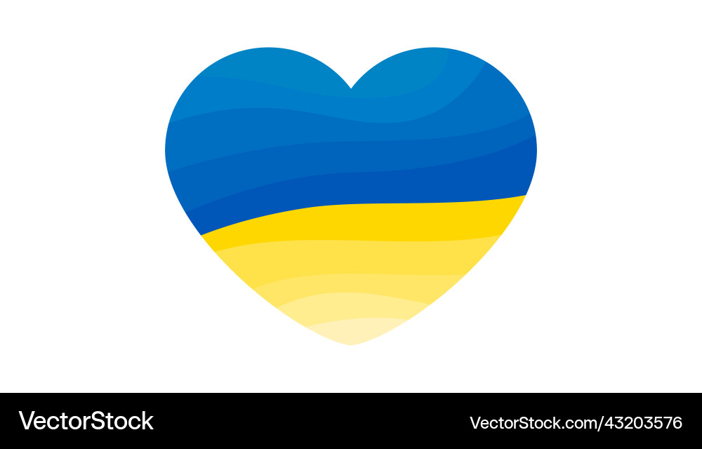 Heart in ukrainian colors Royalty Free Vector Image