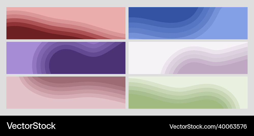 Horizontal wave banners abstract business blank Vector Image