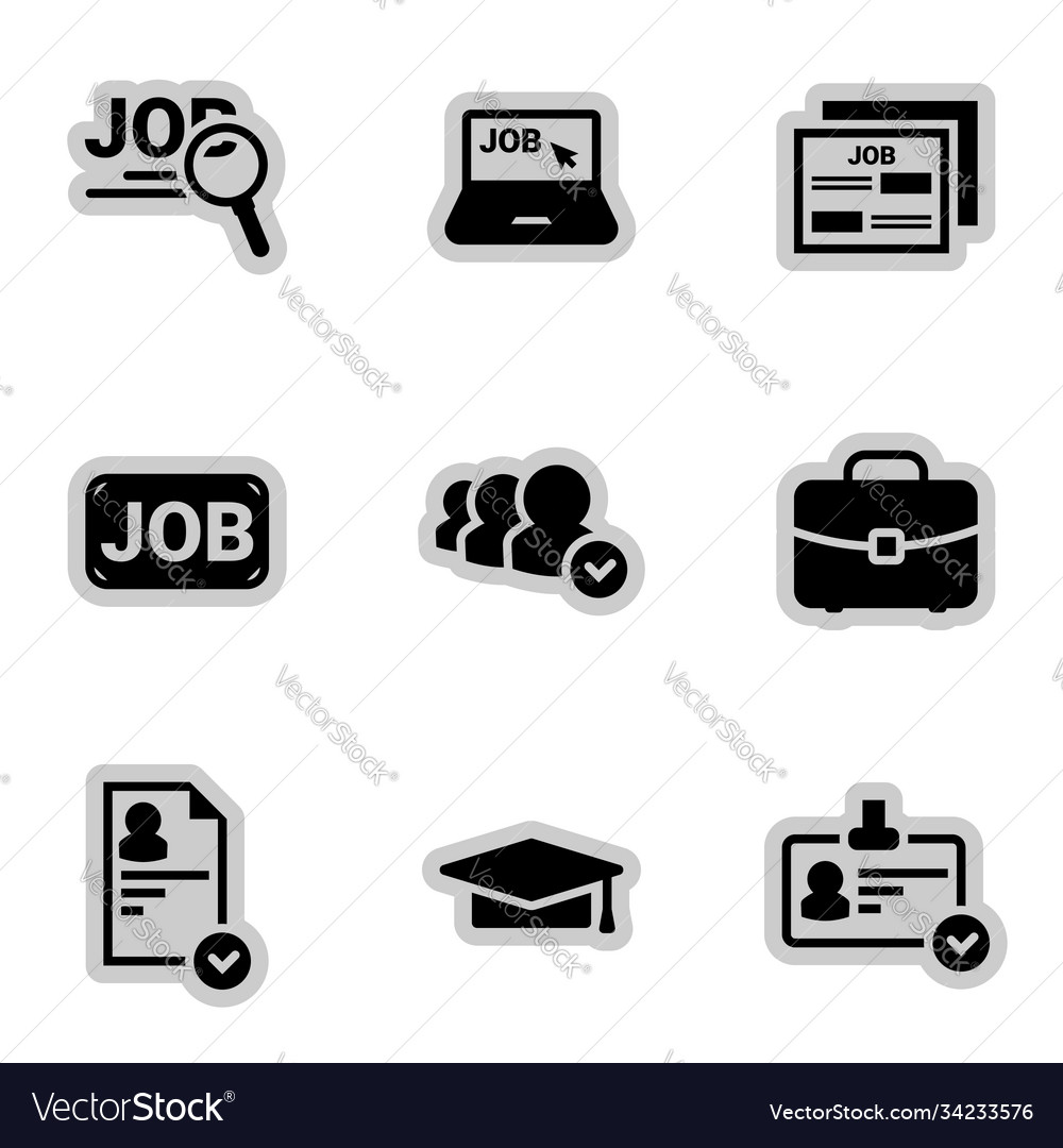 Icons for theme work search job interview Vector Image