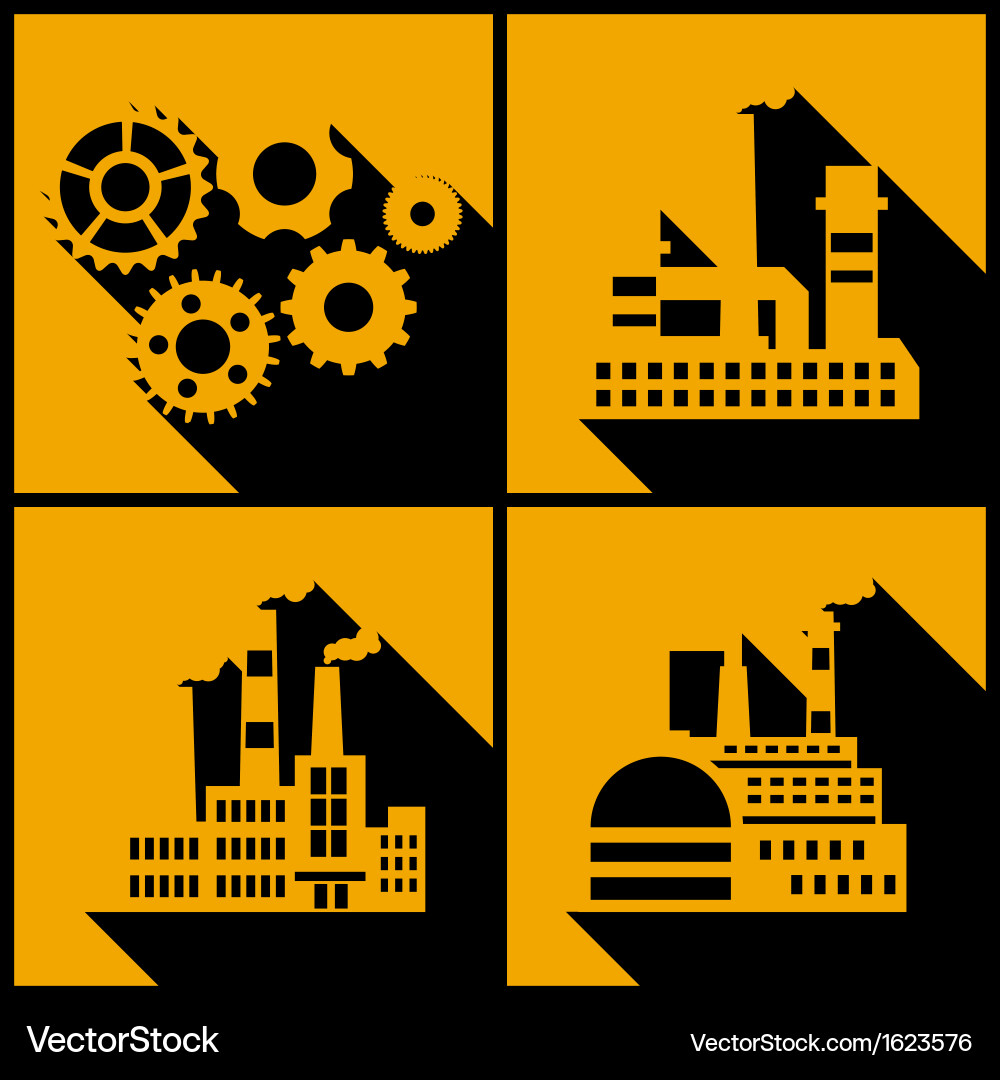 Industrial factory buildings background Royalty Free Vector