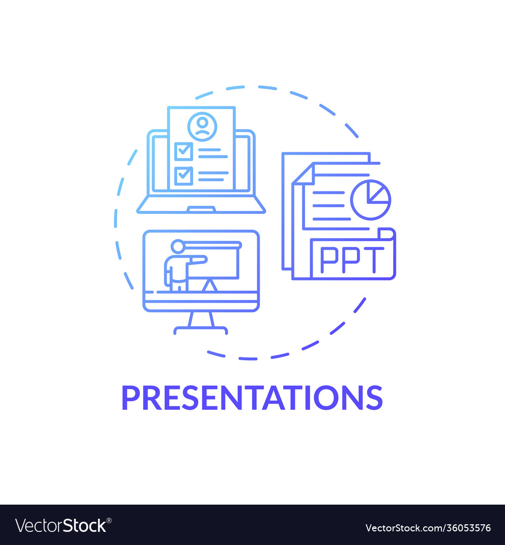 Presentations concept icon Royalty Free Vector Image