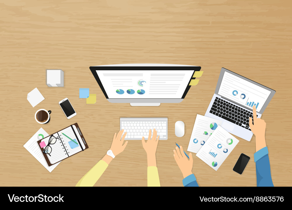 Realistic workplace banner for staff training and Vector Image
