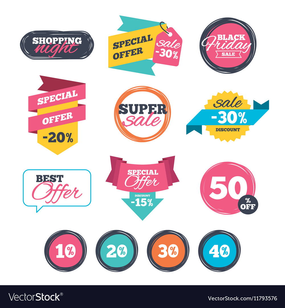 Sale discount icons Special offer price signs Vector Image