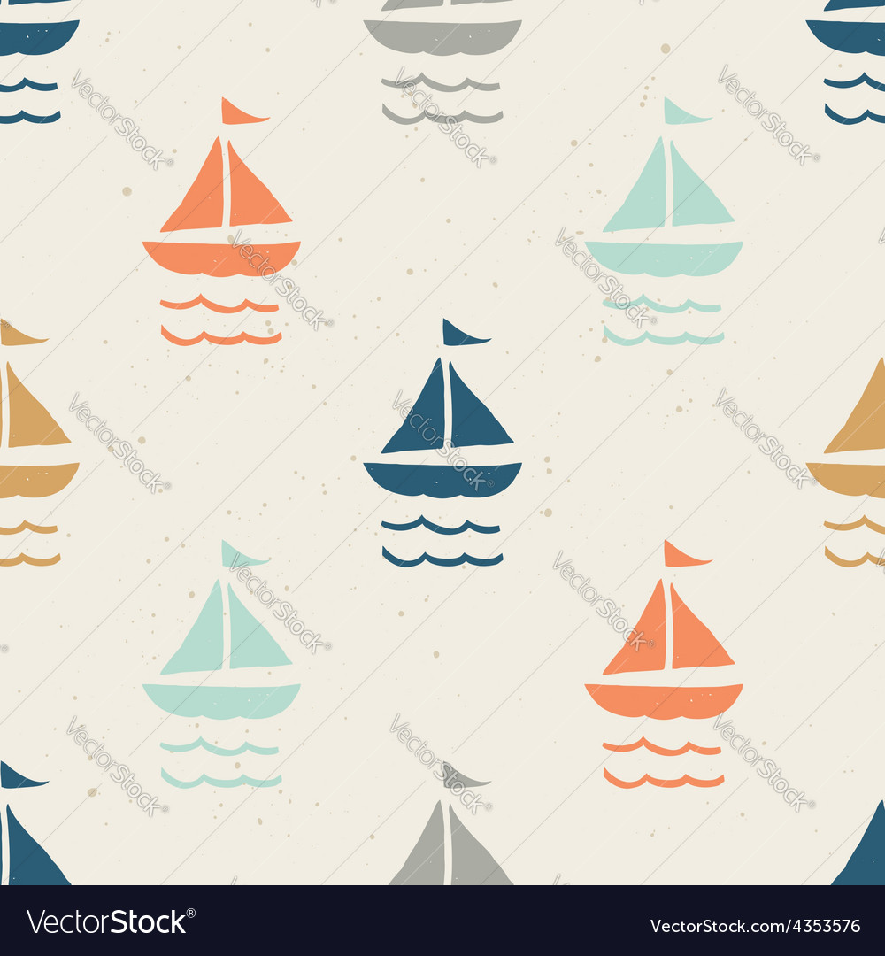 Seamless pattern ships Royalty Free Vector Image