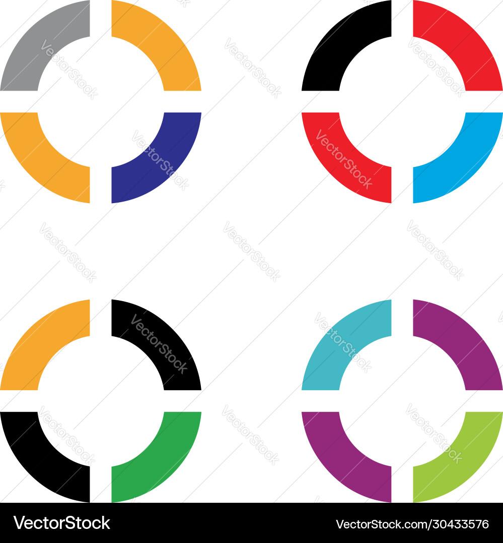 Set o letter colorful logo template design Vector Image
