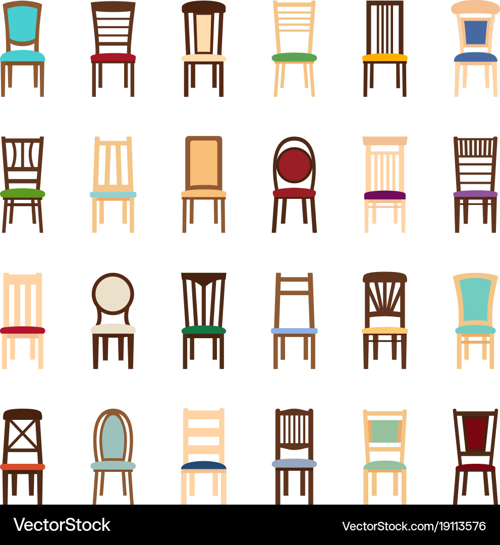 Set of icons chairs Royalty Free Vector Image - VectorStock
