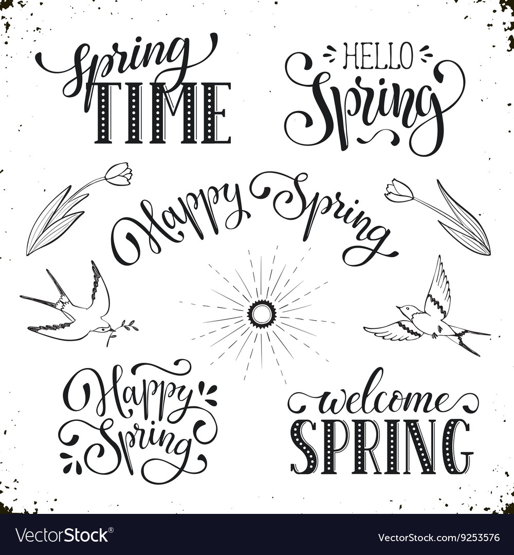 Spring time wording Royalty Free Vector Image - VectorStock