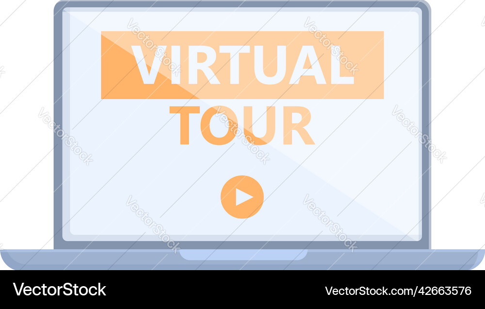 Start virtual tour icon cartoon online Royalty Free Vector