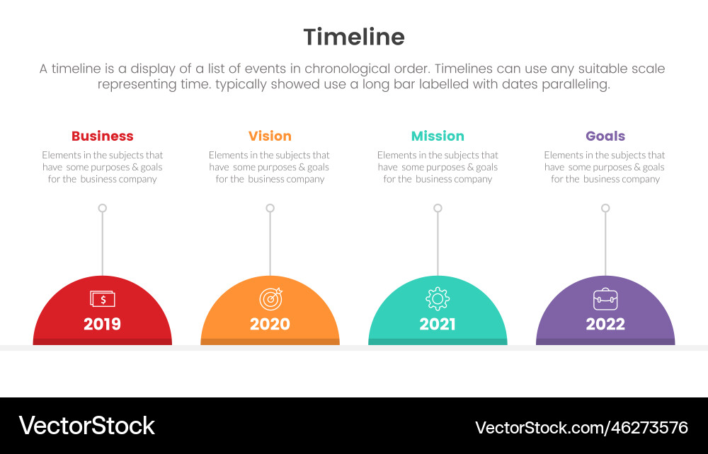 Timeline set of point infographic with half Vector Image