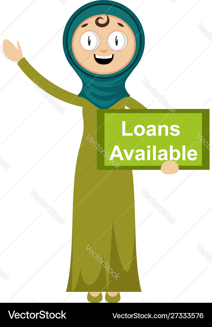 Woman with loasn available on white background Vector Image
