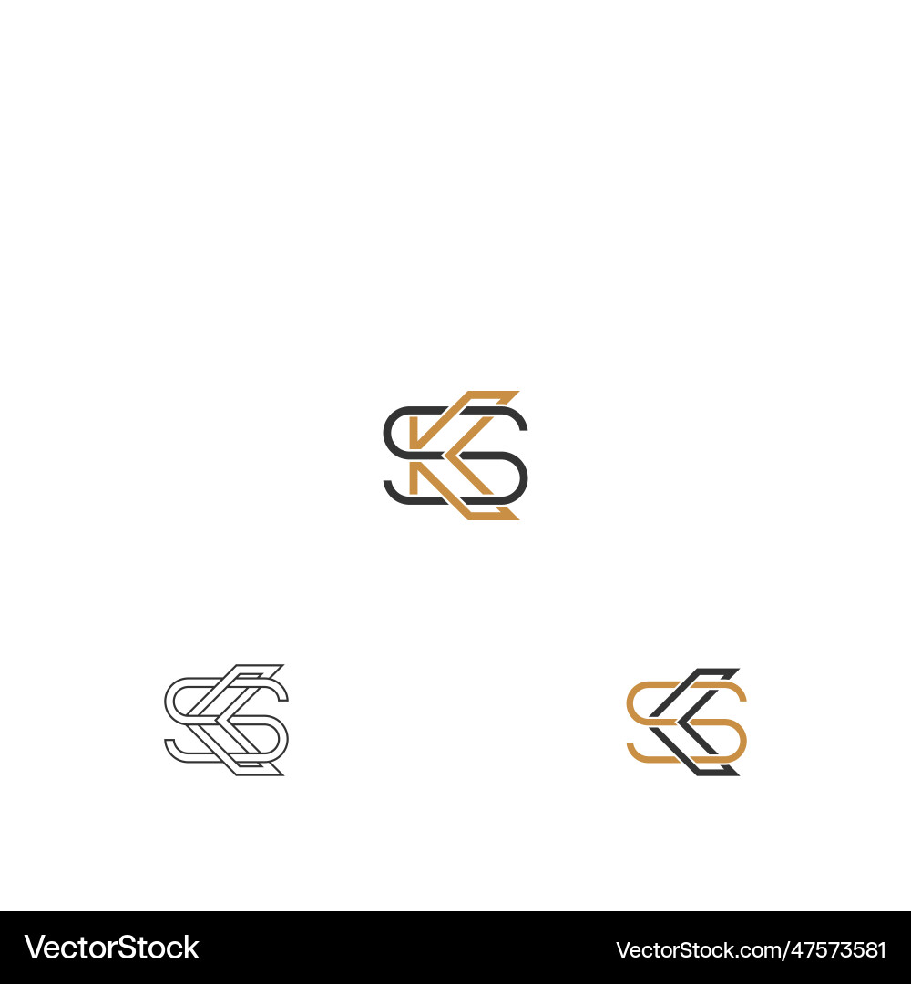 Alphabet letters monogram logo ks sk k Royalty Free Vector