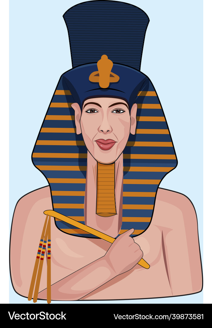Ancient egyptian king akhnaton Royalty Free Vector Image