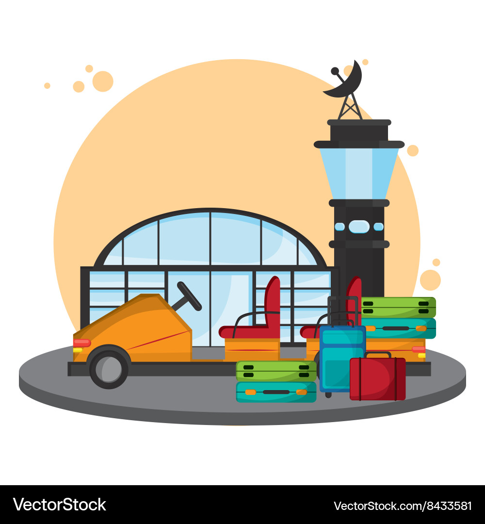 Colorful airport over white background Royalty Free Vector
