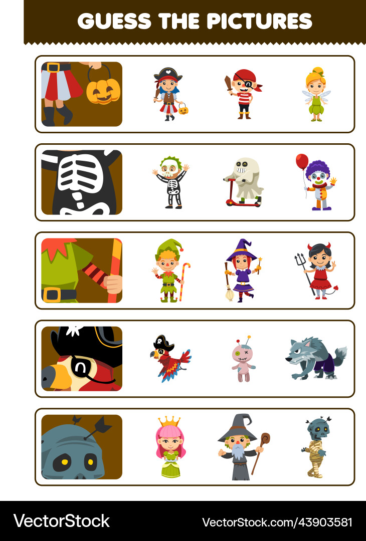 Education game for children guess the correct Vector Image