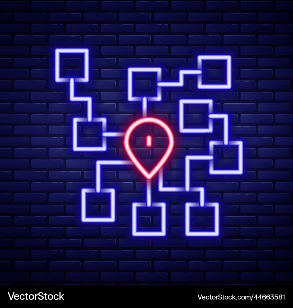 Glowing neon line neural network icon isolated Vector Image