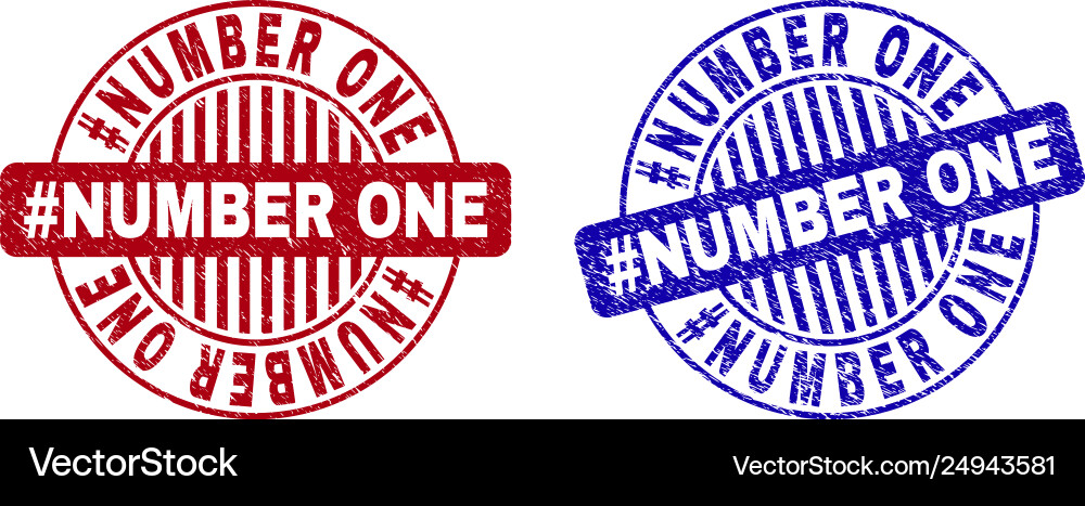 Grunge hashtag number one textured round Vector Image