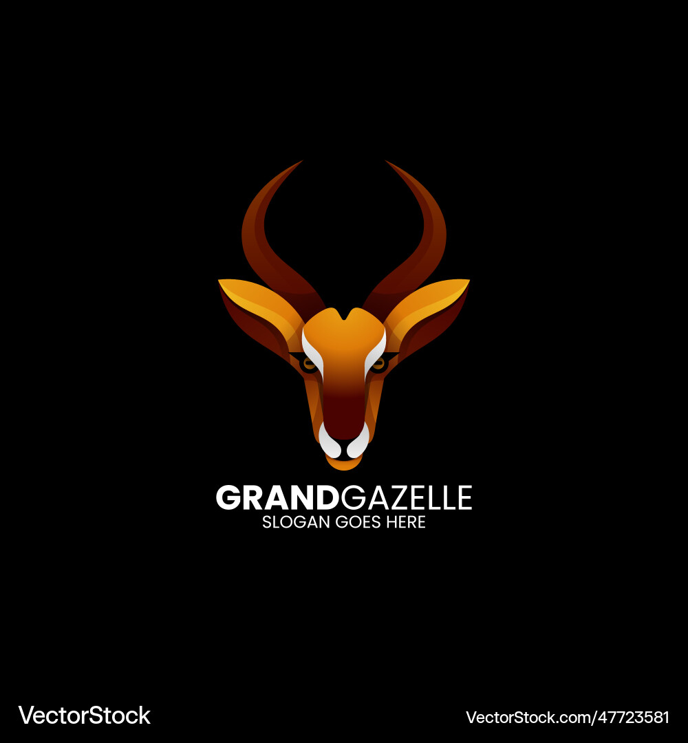 Logo gazelle gradient colorful style Royalty Free Vector