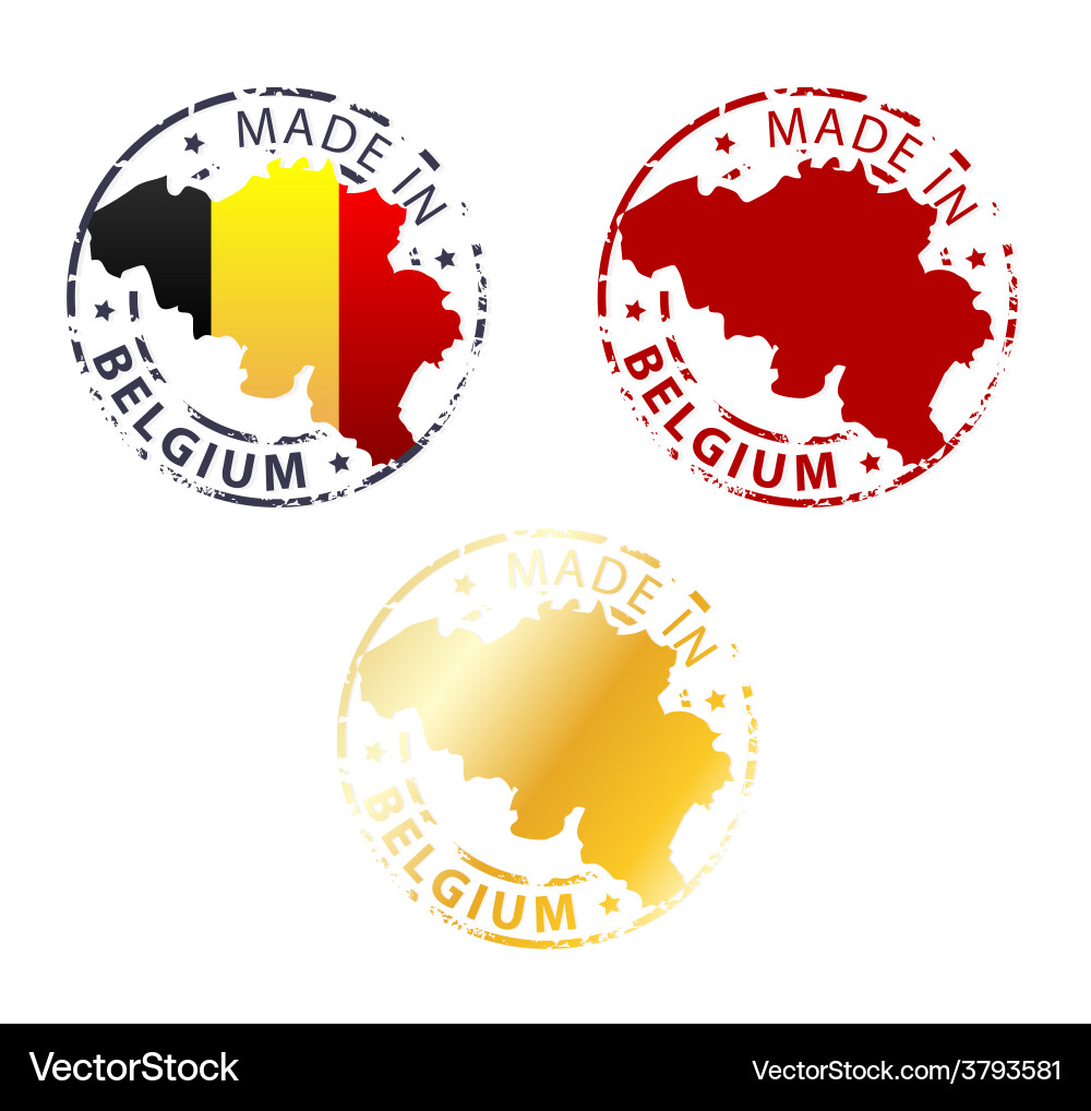 Made in belgium stamp Royalty Free Vector Image