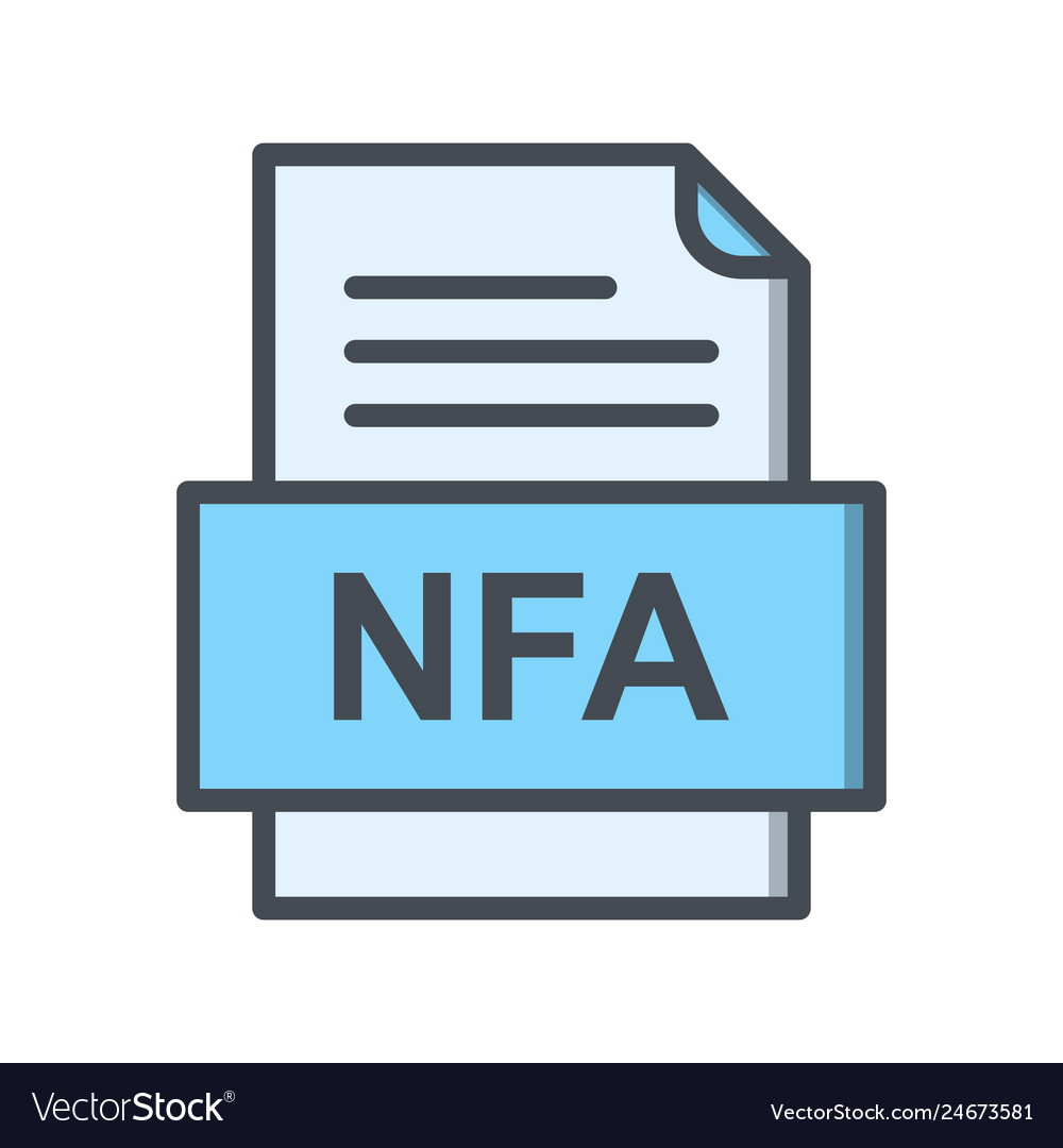 Nfa file document icon Royalty Free Vector Image