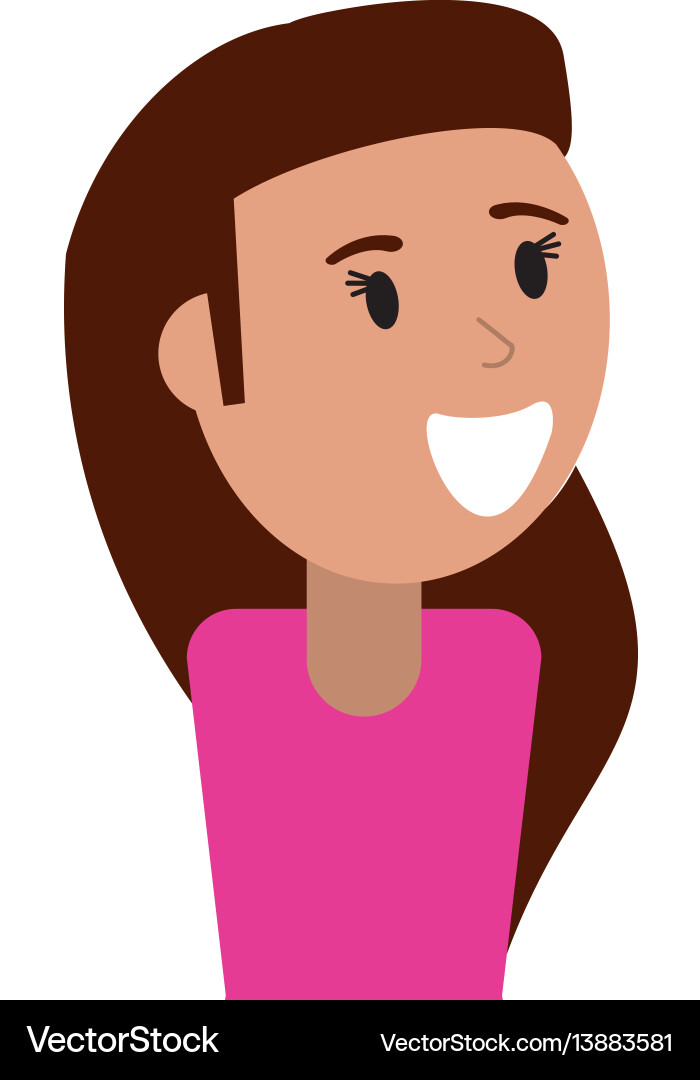 Portrait woman happy image Royalty Free Vector Image
