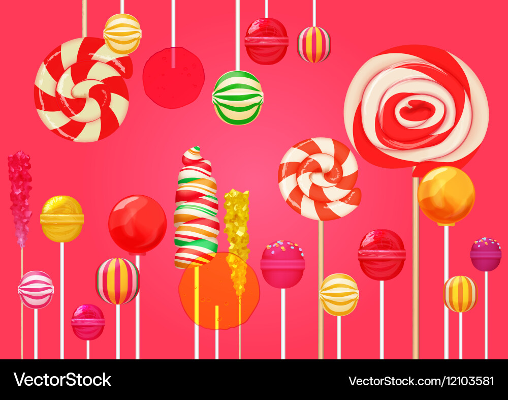 Red pink sugar background with bright colorful Vector Image