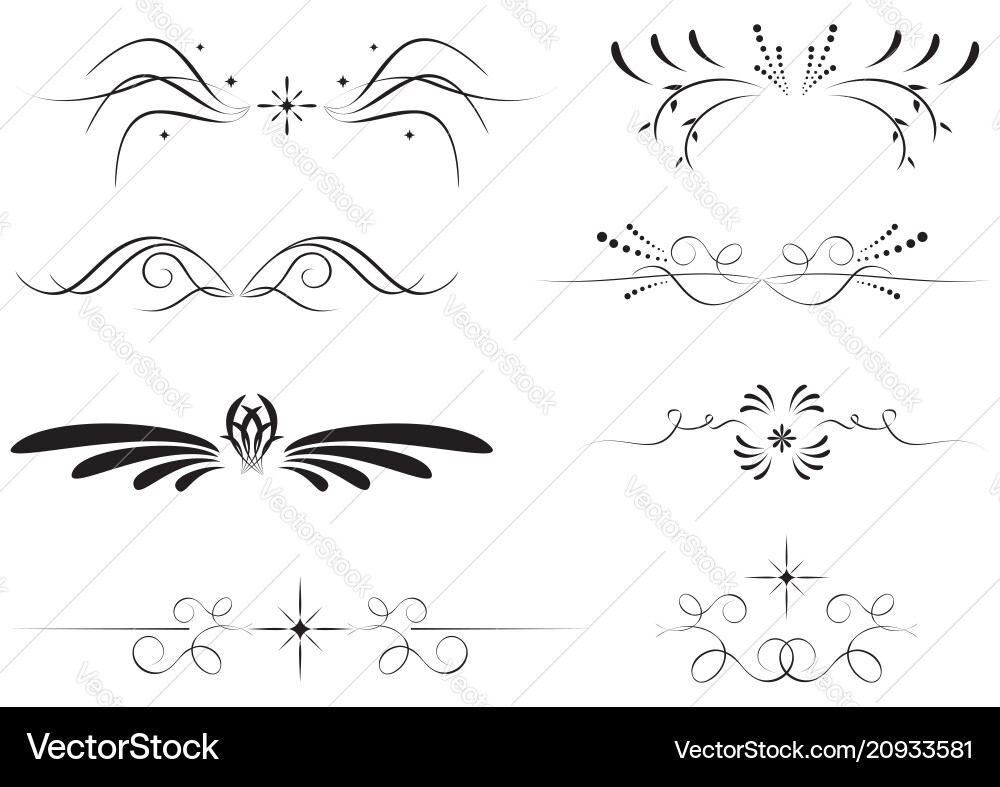Set of black delimiters - decorative Royalty Free Vector