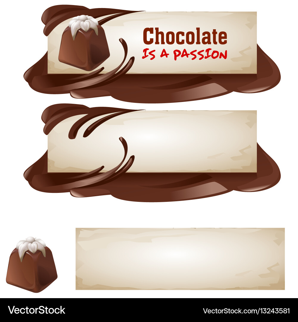 Set of chocolate banners Royalty Free Vector Image