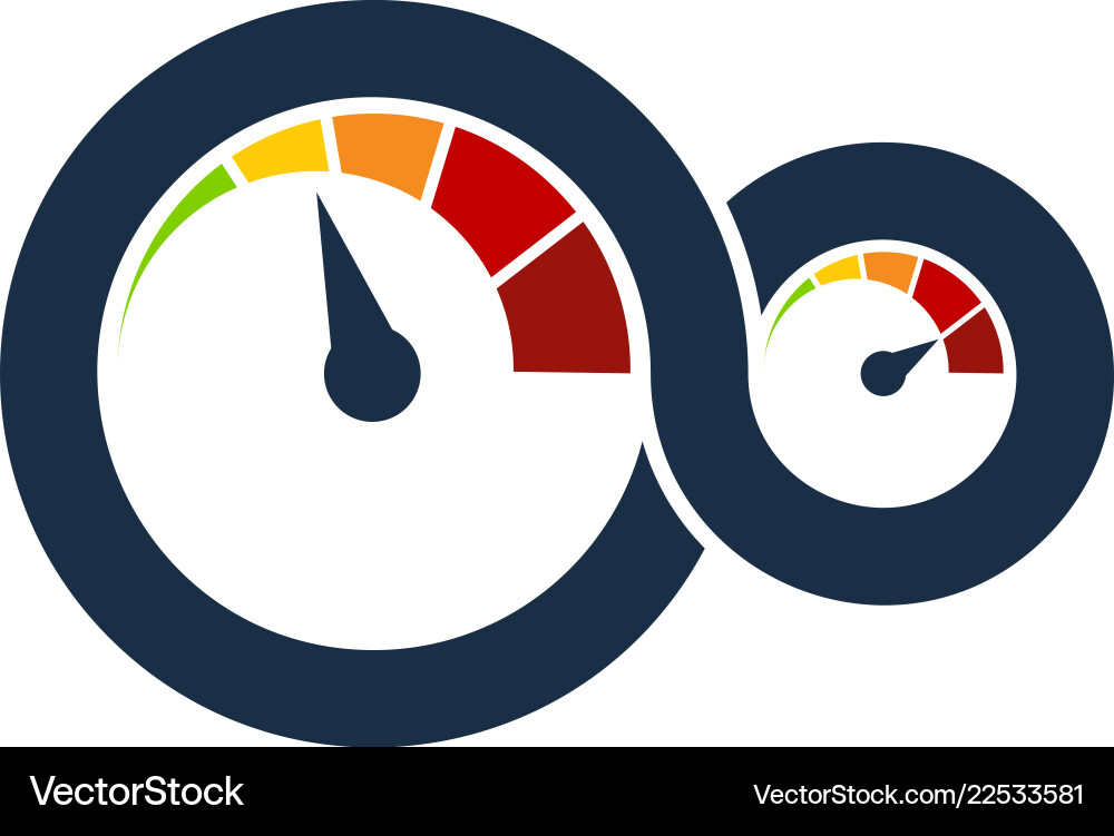 Speedometer automotive logo icon design Royalty Free Vector
