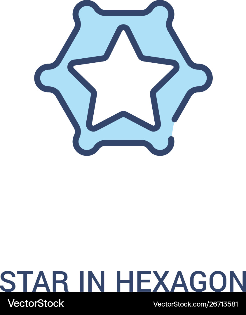 Star in hexagon small triangles concept 2 Vector Image