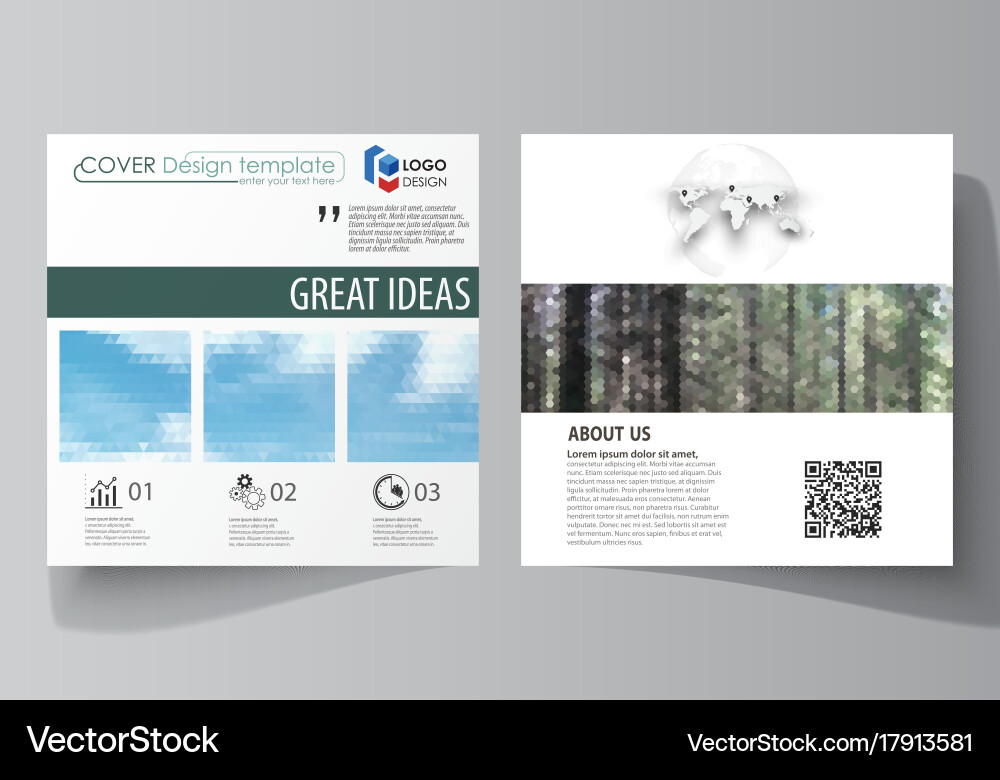 Templates for square design brochure magazine Vector Image
