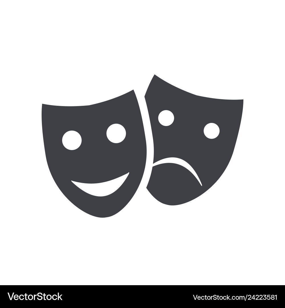 Theater masks art Royalty Free Vector Image - VectorStock