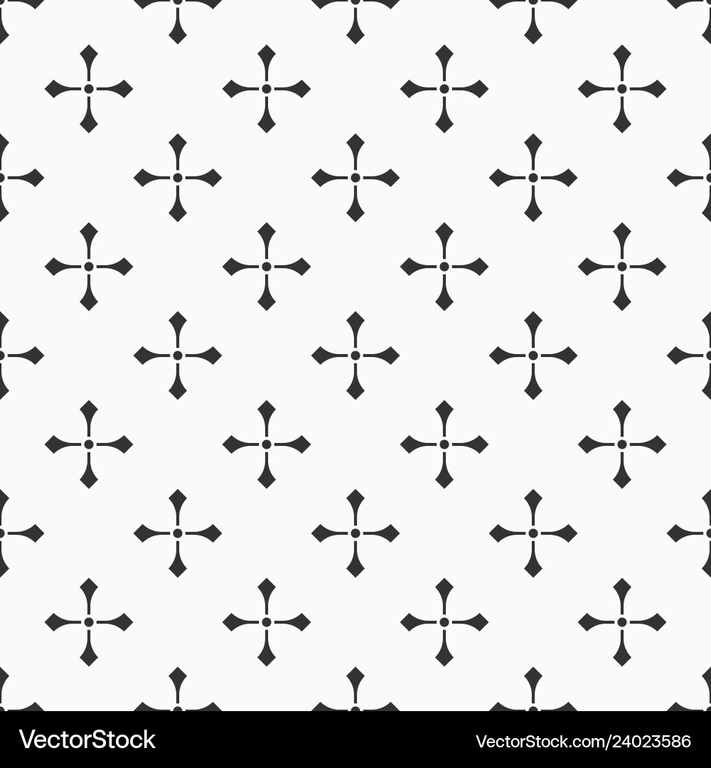Abstract seamless pattern of crosses with dots Vector Image