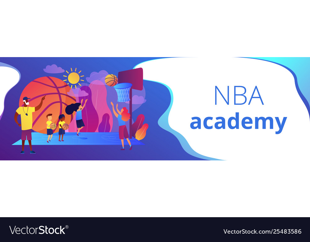 Basketball camp concept banner header Royalty Free Vector