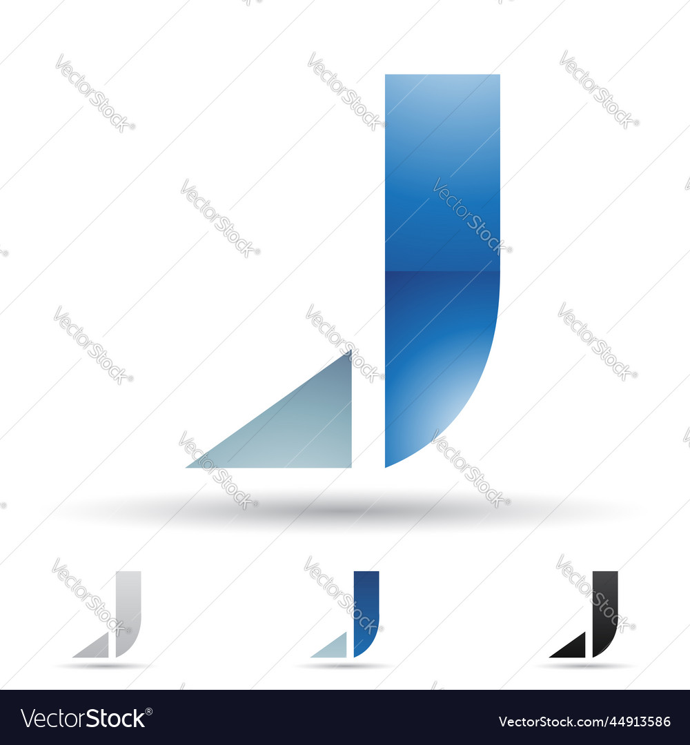 Blue abstract glossy logo icon of a bold letter j Vector Image Blue abstract glossy logo icon of a bold letter j Vector Image