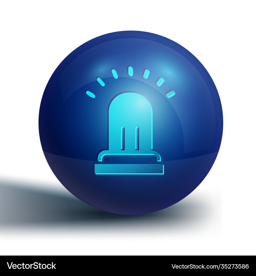 Blue ringing alarm bell icon isolated on white Vector Image