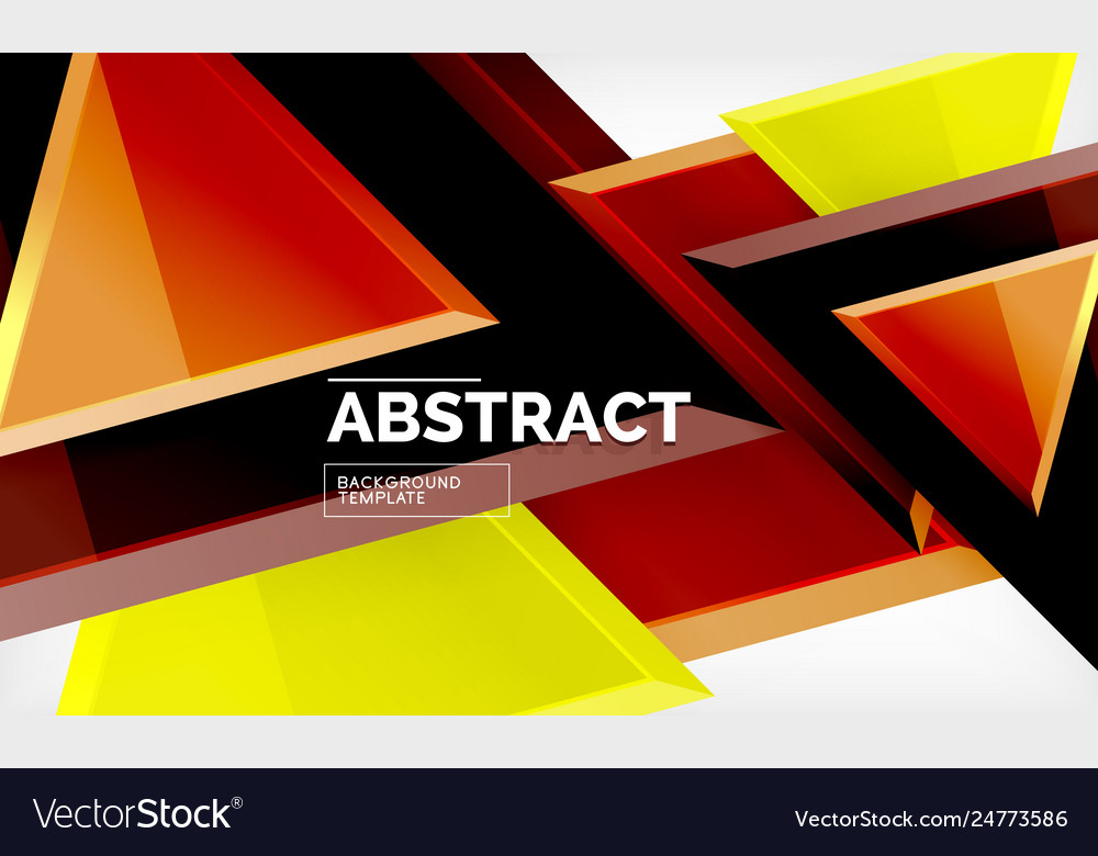 Flying triangles composition geometric background Vector Image