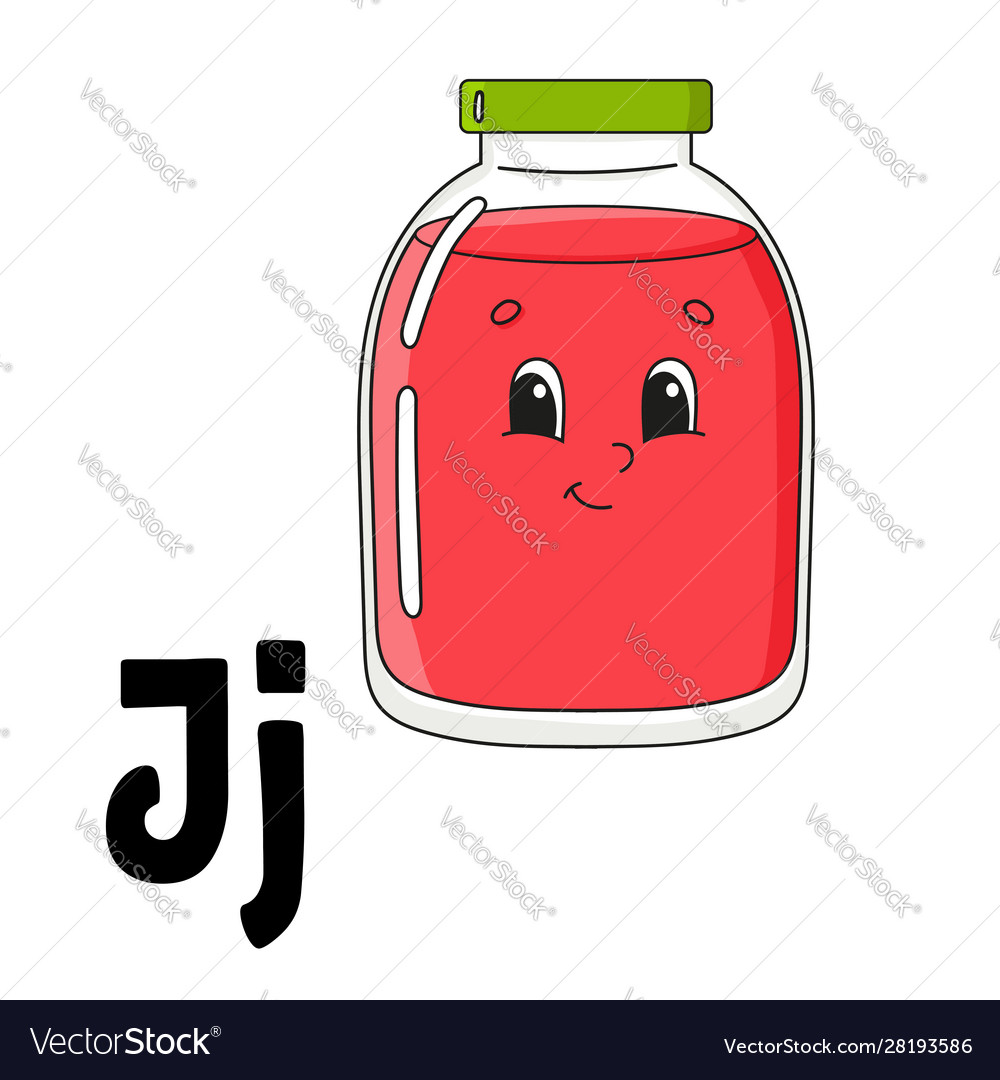 Funny alphabet abc flash cards cartoon cute Vector Image