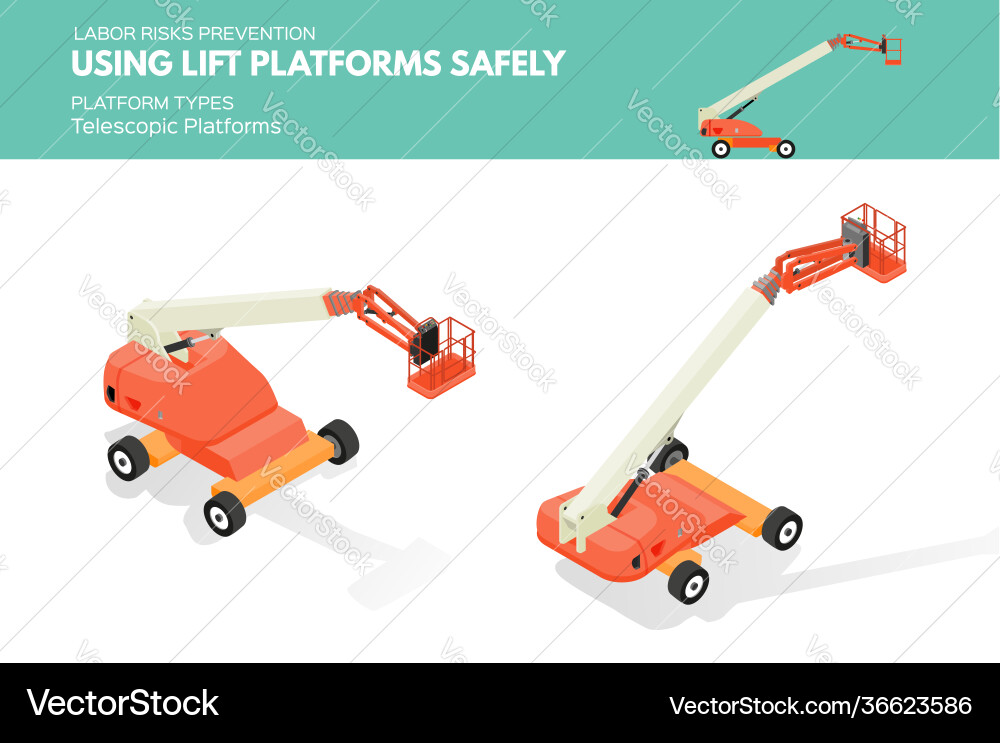 Isometric telescopic platform Royalty Free Vector Image