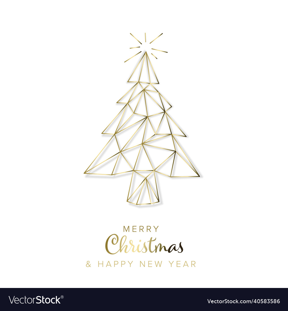 Minimalist modern christmas card with tree made Vector Image