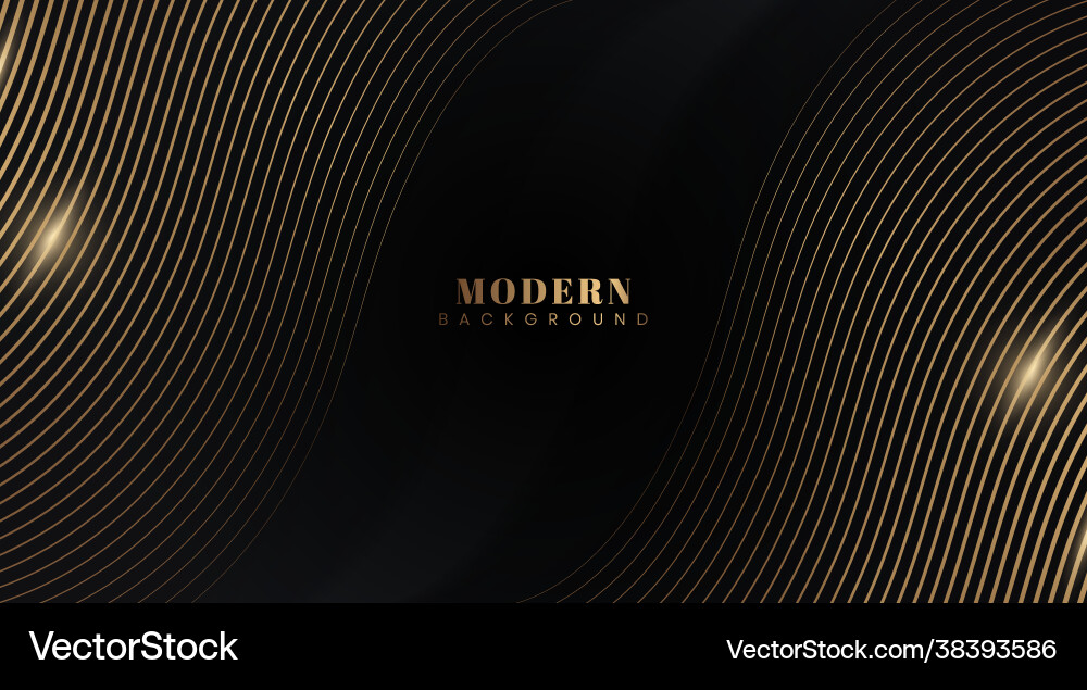 Modern abstract golden line curve on dark Vector Image