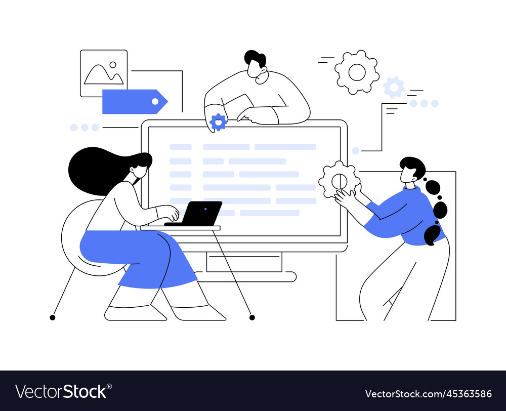 Software development team abstract concept Vector Image Software development team abstract concept Vector Image