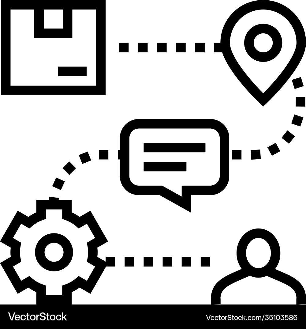 Stages from manufacturing to delivery customer Vector Image