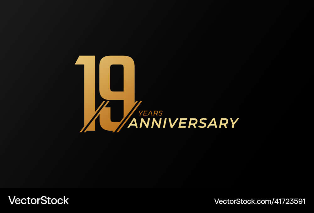 19 year anniversary celebration happy Royalty Free Vector