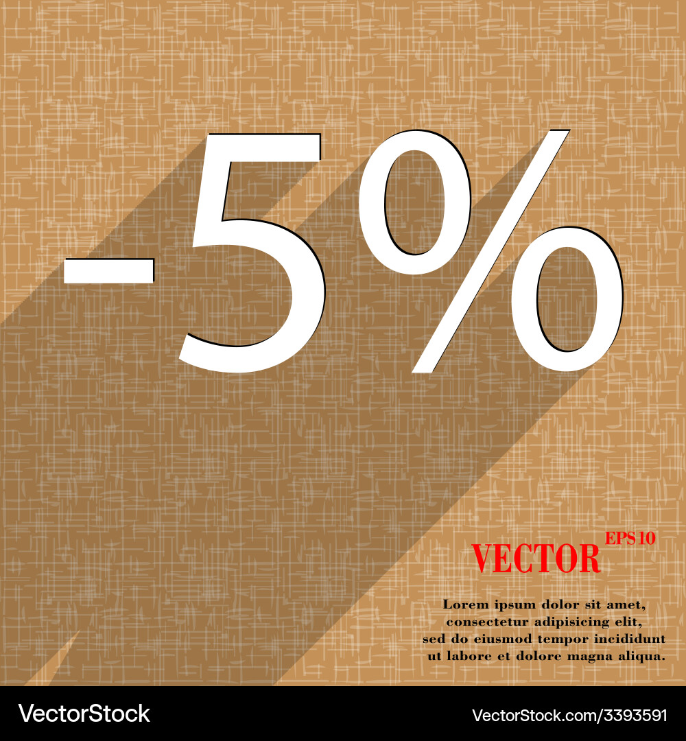 5 percent discount icon symbol flat modern web Vector Image