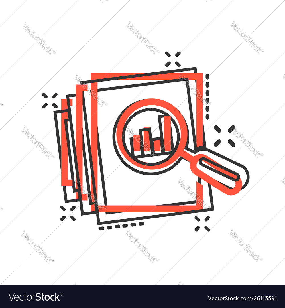 Audit document icon in comic style result report Vector Image