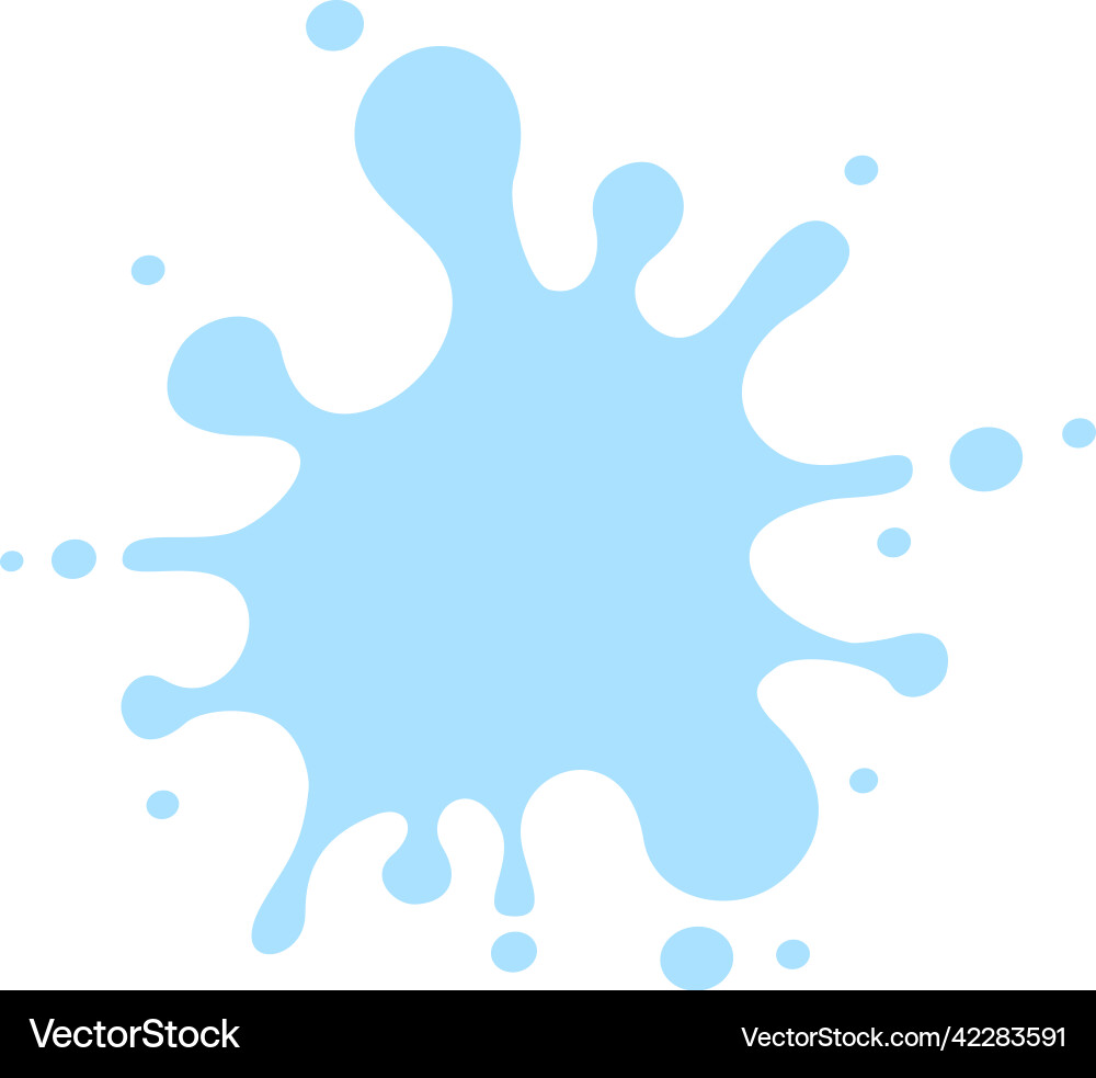 Blue paint splash water stain artistic logo Vector Image