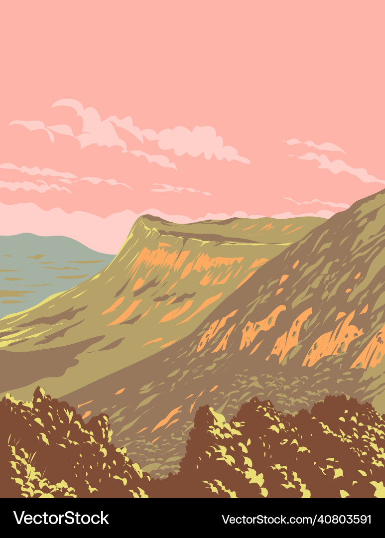 Border ranges national park from the pinnacle Vector Image
