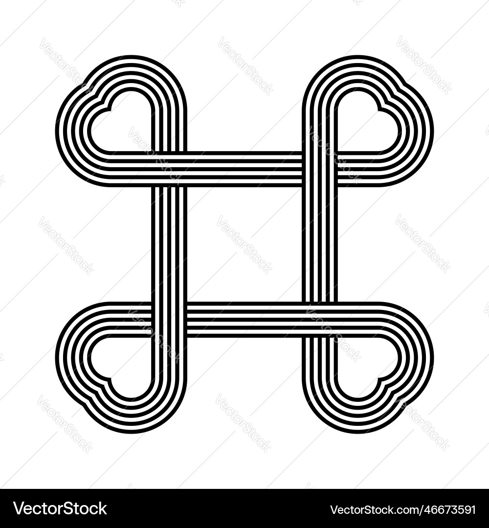 Command symbol icon heart shaped stripes Vector Image