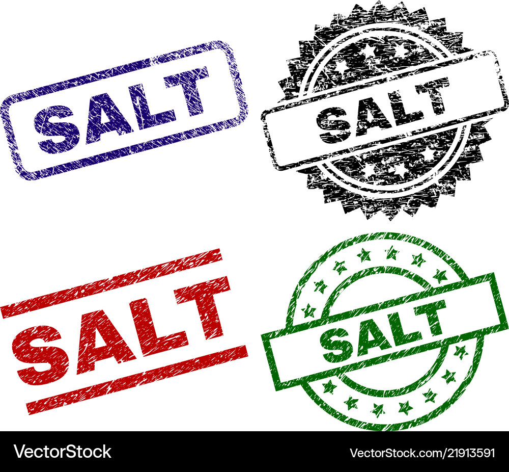 Damaged textured salt seal stamps Royalty Free Vector Image