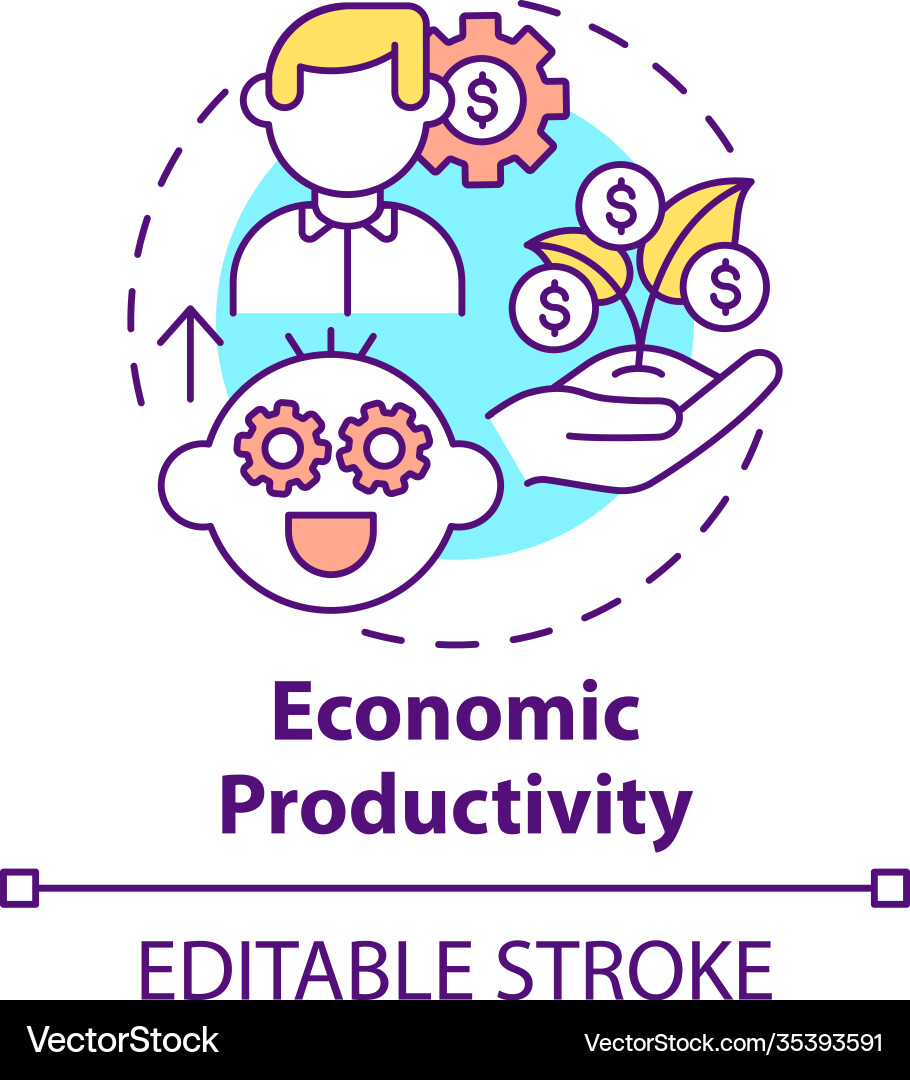 Economic productivity concept icon Royalty Free Vector Image